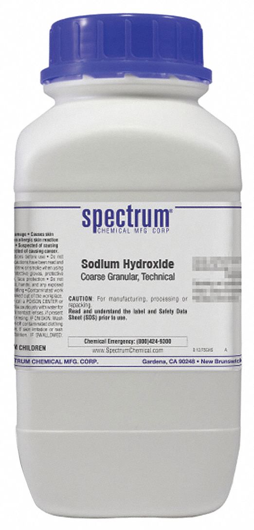 Lab, 2.5 kg, Sodium Hydroxide - 6NNR8|S1302-2.5KG - Grainger
