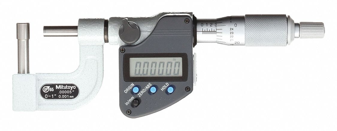 MITUTOYO DIGITAL TUBE MICROMETER, DIGITAL, 0 IN TO 1 IN/MM TO 25MM ...
