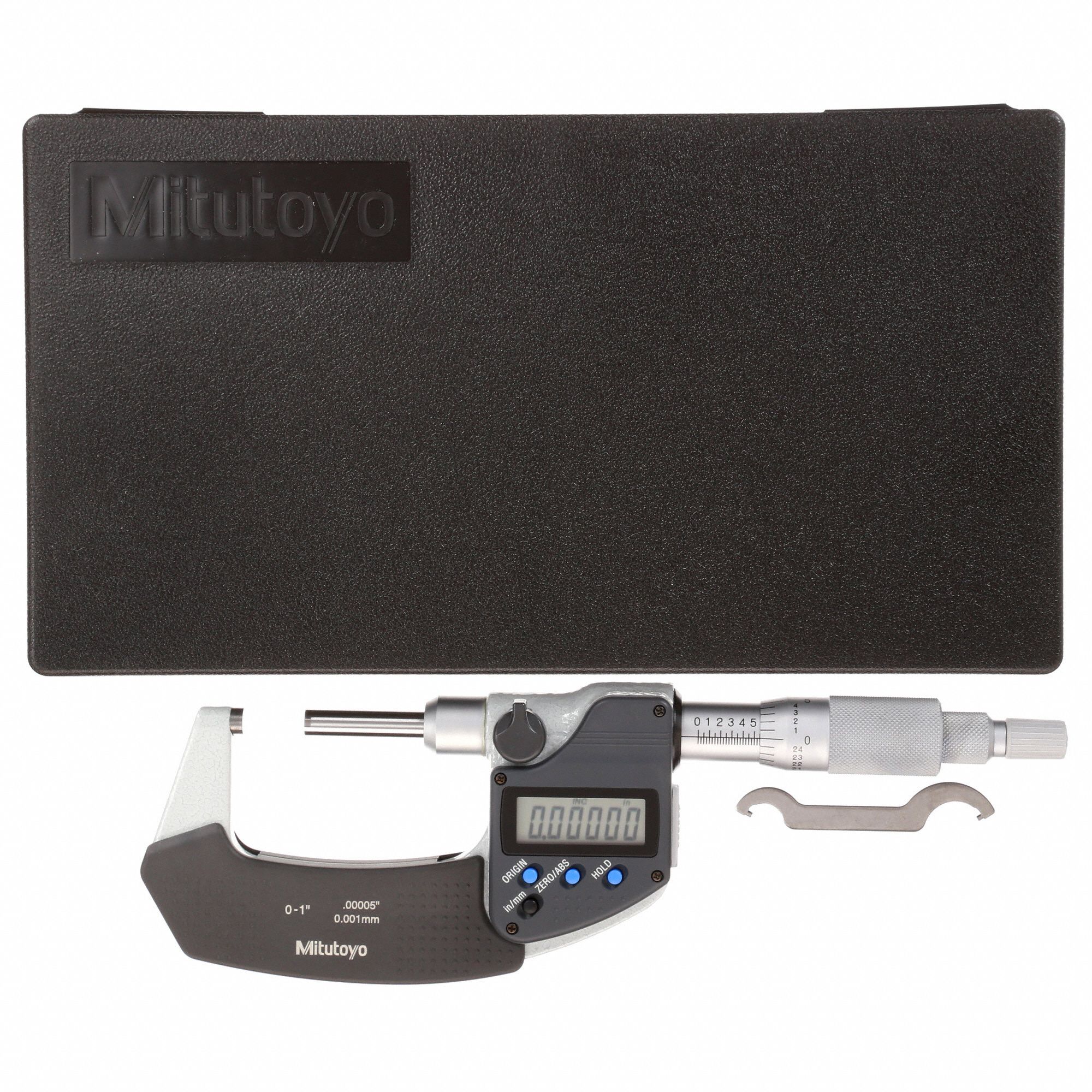 MITUTOYO Digital Outside Micrometer: 0 in to 1 in/0 to 25.4 mm Range, ± ...