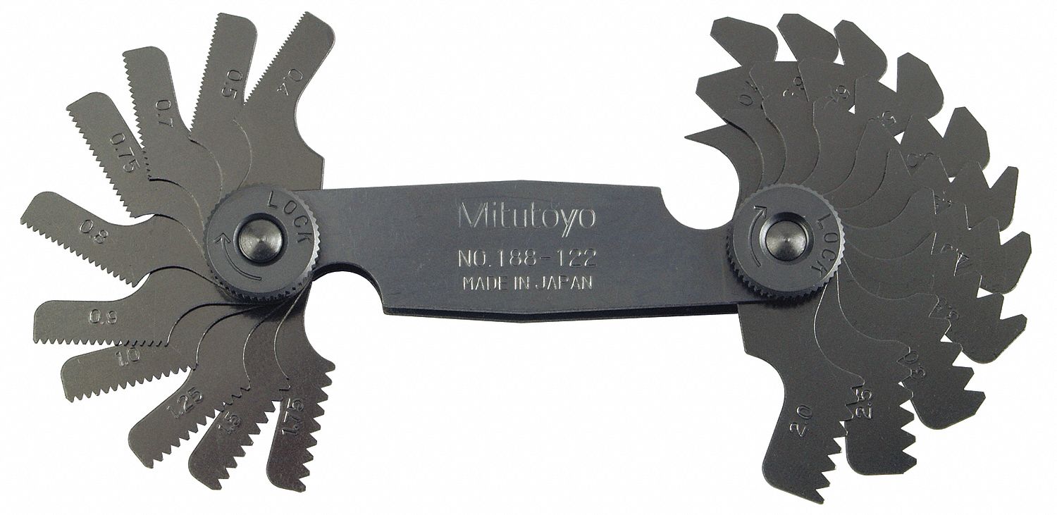 MITUTOYO Thread Pitch Gauge Set Metric 21 Leaves 0 4 Mm To 7 Mm