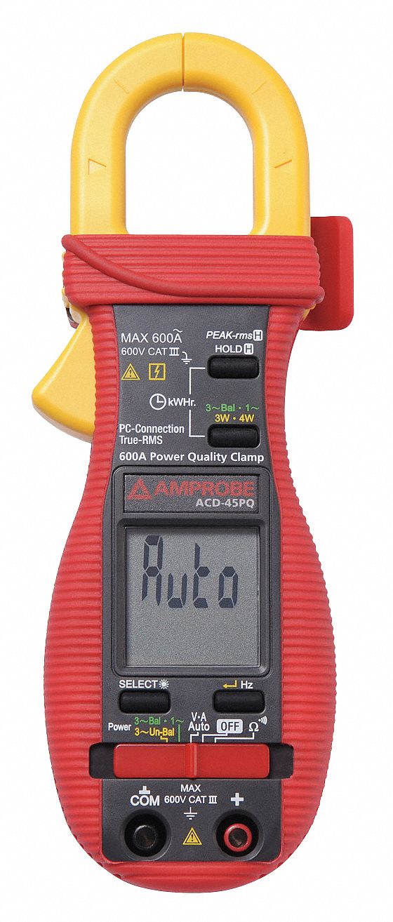 AMPROBE Clamp-On Power Meter, 360kW, 600A - 6NZF4|ACD-45PQ - Grainger