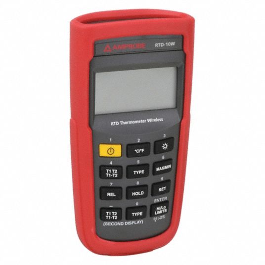 AMPROBE, RTD Temp Meter with Data Output and Min/Max, RTD Thermometer ...