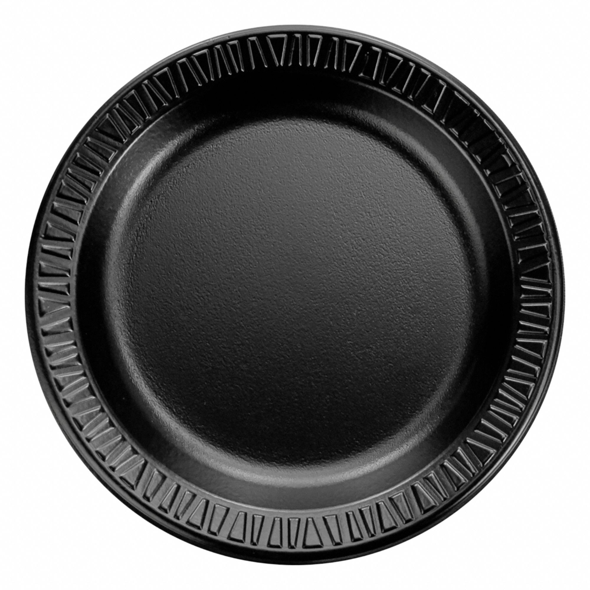 Laminated Round Foam Plate, Black, 6 In - Grainger