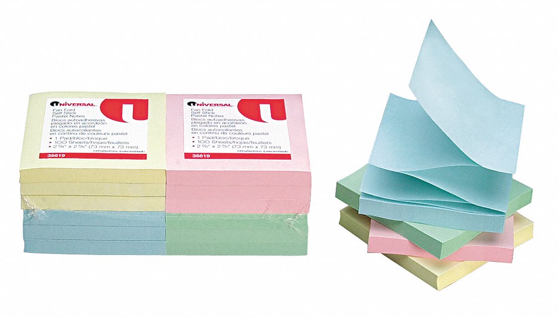 UNIVERSAL ONE, Assorted Pastel, Std, Sticky Notes - 6PDT1|UNV35619 ...