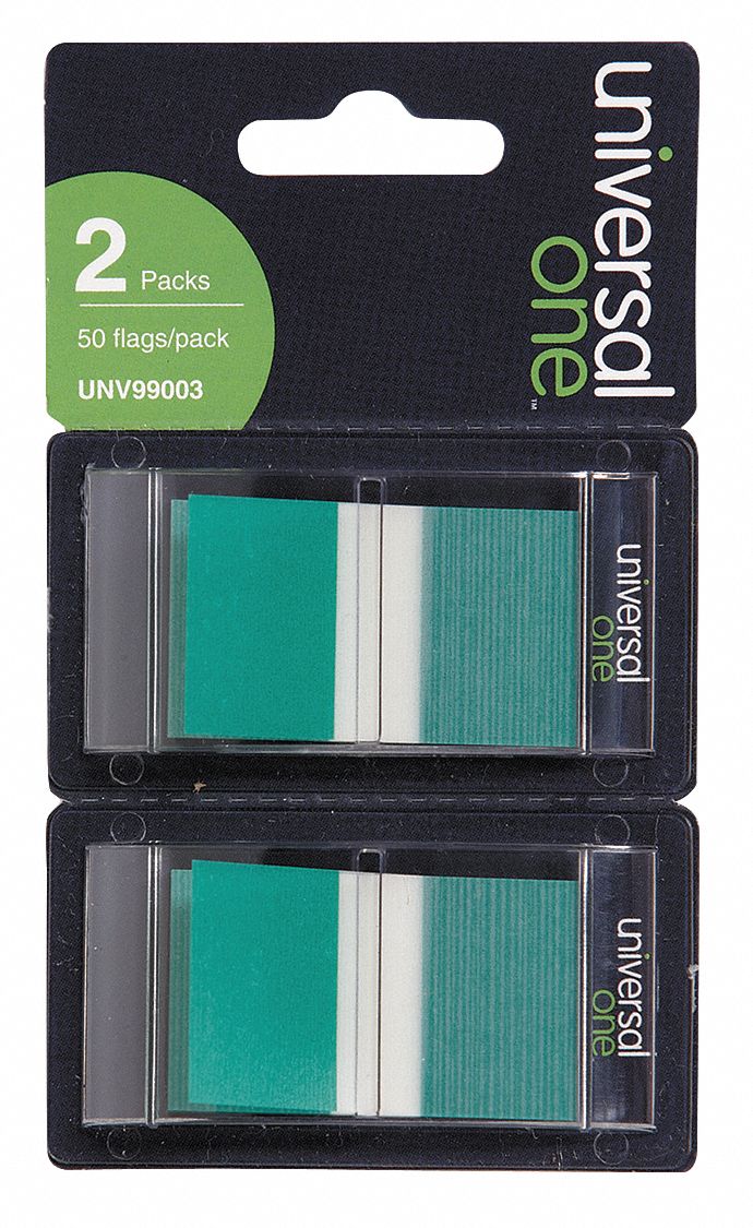 UNIVERSAL ONE, Green, 50 Sheets per Pad, Sticky Flags - 6PDU6|UNV99003 ...