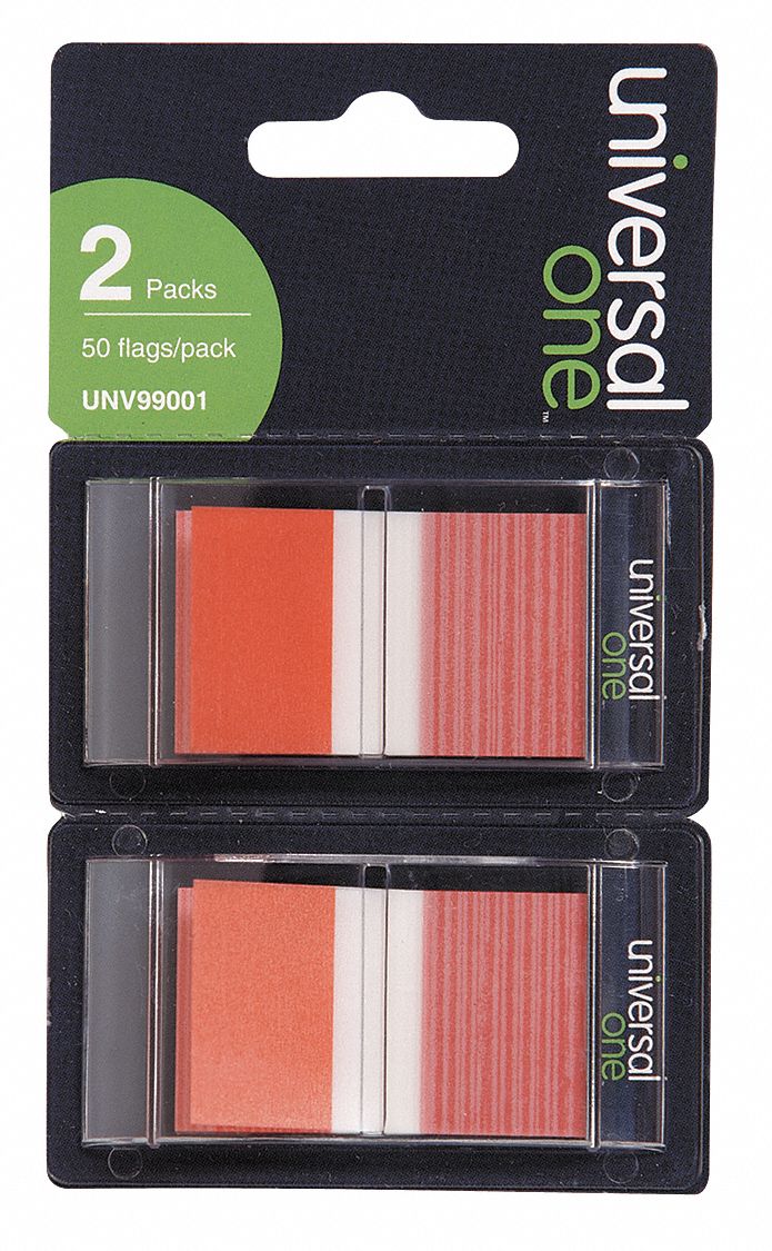 UNIVERSAL ONE, Red, 50 Sheets per Pad, Sticky Flags - 6PDU7|UNV99001 ...