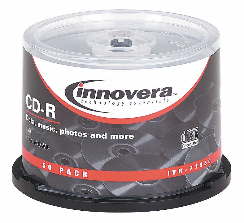 INNOVERA, Write Once, Silver, CD-R Disc - 6PKN1|IVR77950 - Grainger