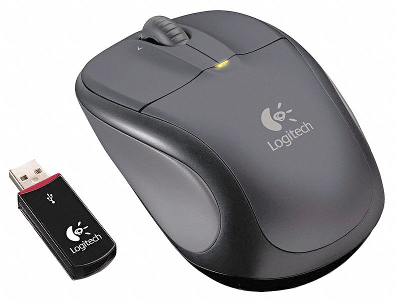 LOGITECH Wireless Mouse, Optical, Black/Gray, USB - 6PKN9|LOG910000153 ...