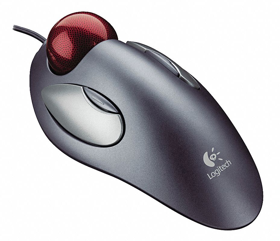 LOGITECH Mouse con Bola de Desplazamiento Cableado, Gris Oscuro, Tipo ...