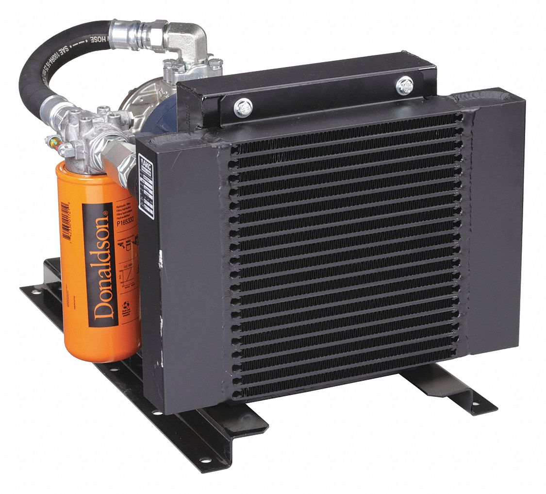 AC Forced Air Oil Cooler, 17 HP Heat Removed, 230/460V AC, Number of ...