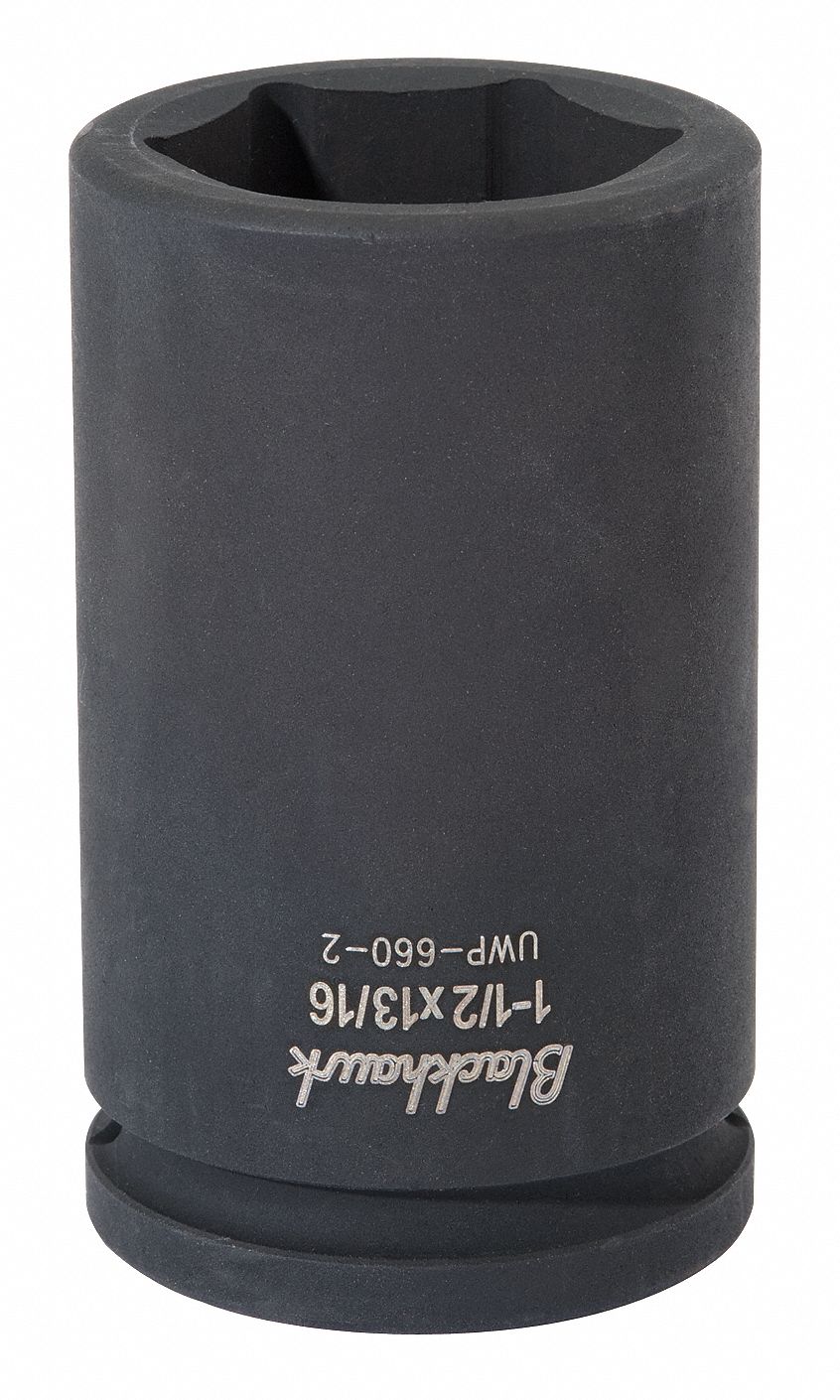 Socket, 3/4 in Drive Size, Steel, Black Oxide Finish - Grainger
