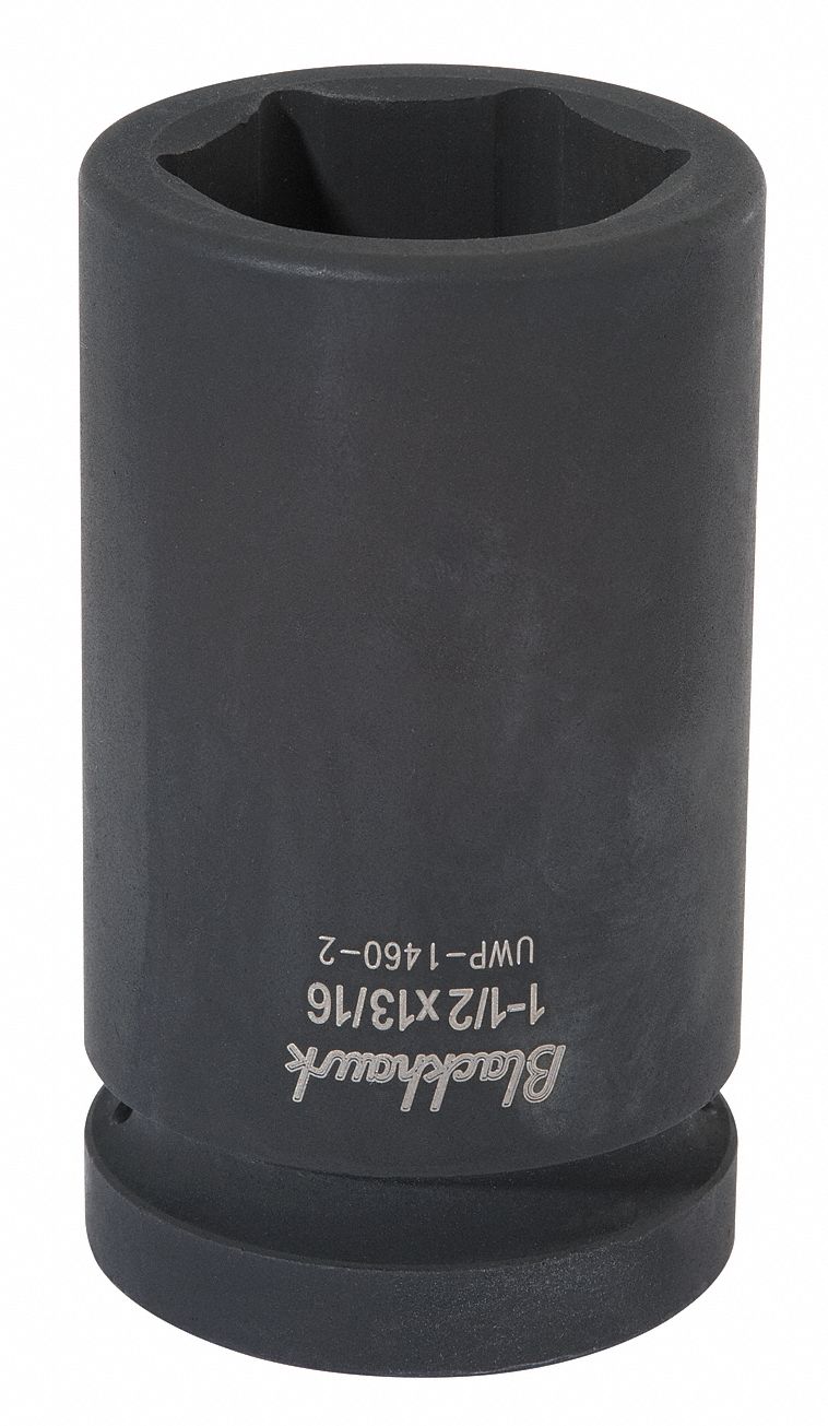 Socket, 1 in Drive Size, Steel, Black Oxide Finish - Grainger