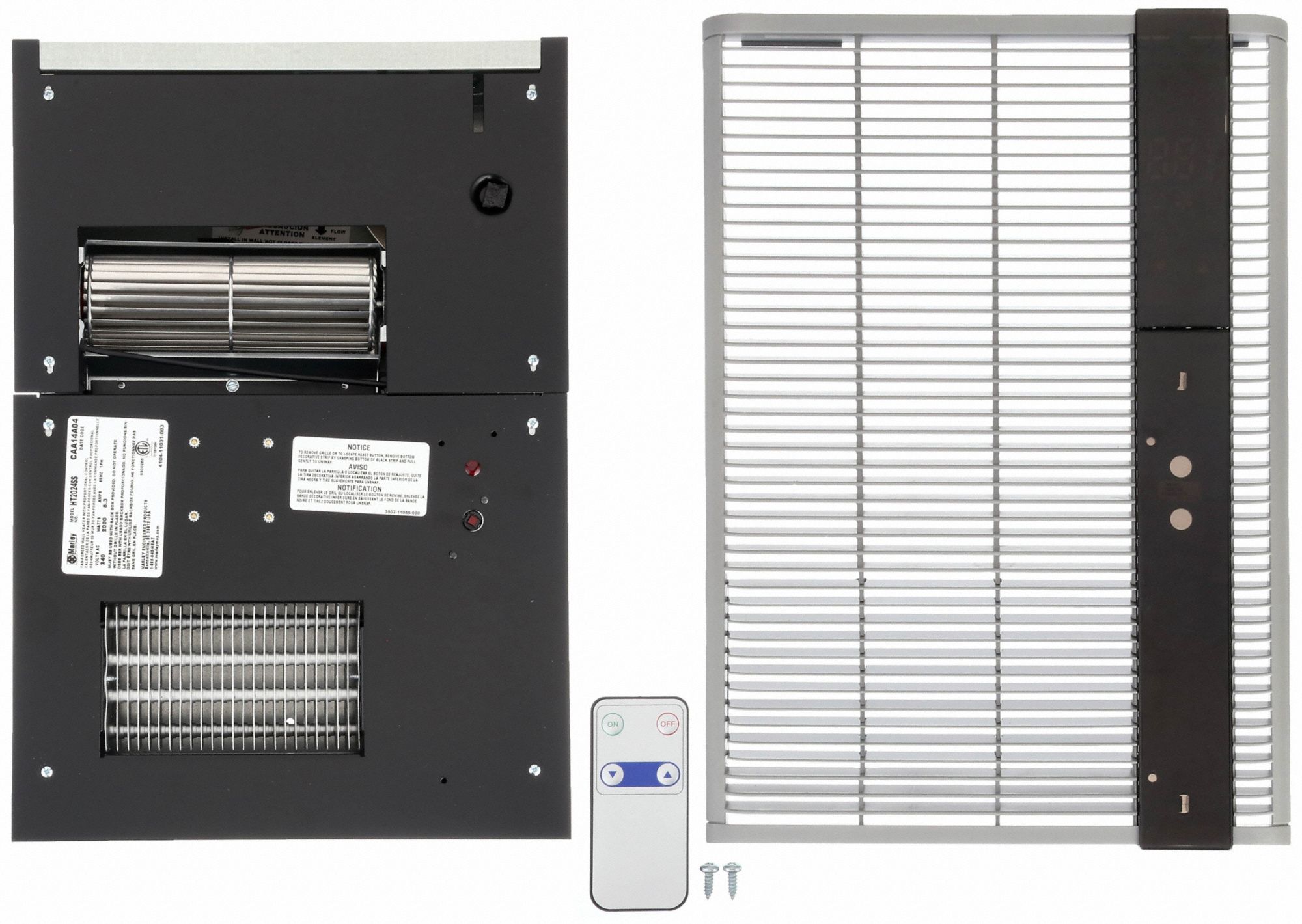 QMARK Recessed Electric Wall-Mount Heater: 250W/2,000W, 240V AC, 1 ...