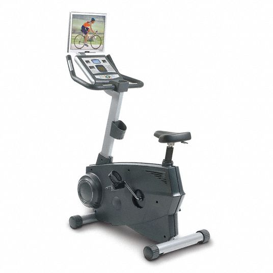 Upright Bike, Belt-Drive System, 25 Levels, 53 in Height, 27 in Length ...