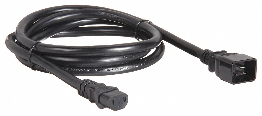 APC BY SCHNEIDER ELECTRIC, 6.5 ft Lg, IEC-320 C20 Plug, Power Cord ...