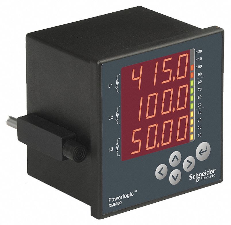 SQUARE D Power Meter, 44/277V AC/DC Input Voltage, 3 Phase, 1, 5 Amps ...