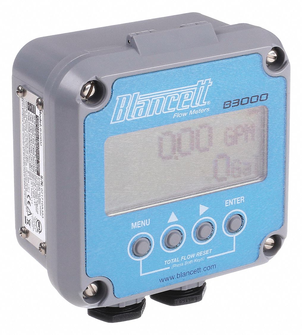 BLANCETT, Meter-Mount Basic Flow Monitor Display, Aluminum, Basic Flow ...