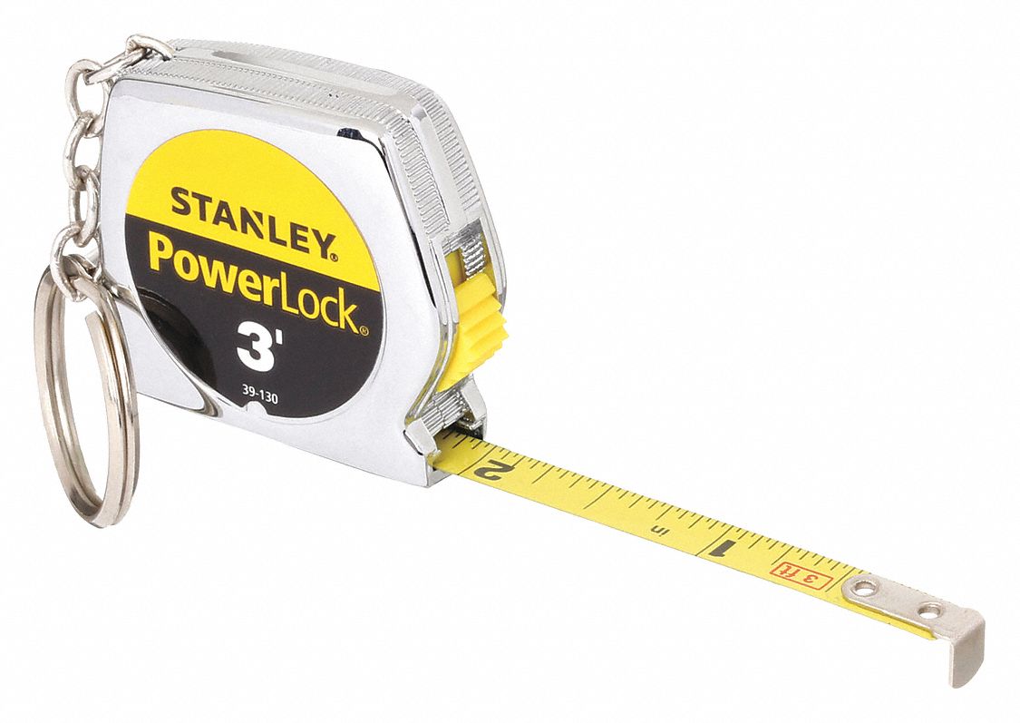 STANLEY, Inch, Nonmagnetic Single Hook Tip, Key Chain Tape Measure ...
