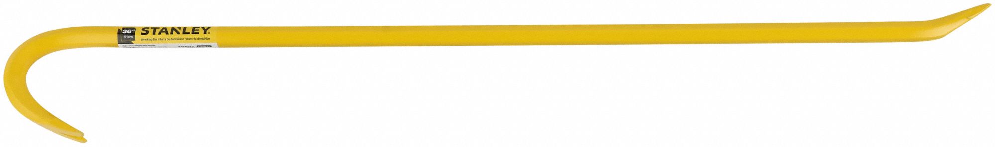 STANLEY Slotted Claw Ripping Bar: Chisel/Claw End, 36 in Overall Lg, 3/ ...