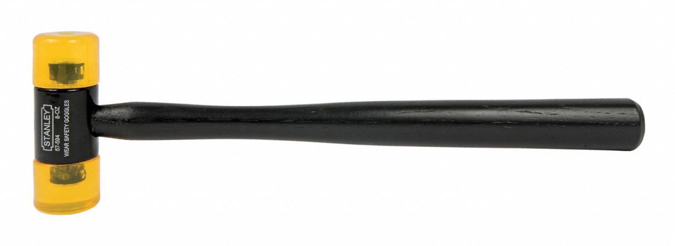STANLEY Soft Face Hammer: Plastic, 8 oz Head Wt, 1 1/4 in Tip Dia, 12 ...