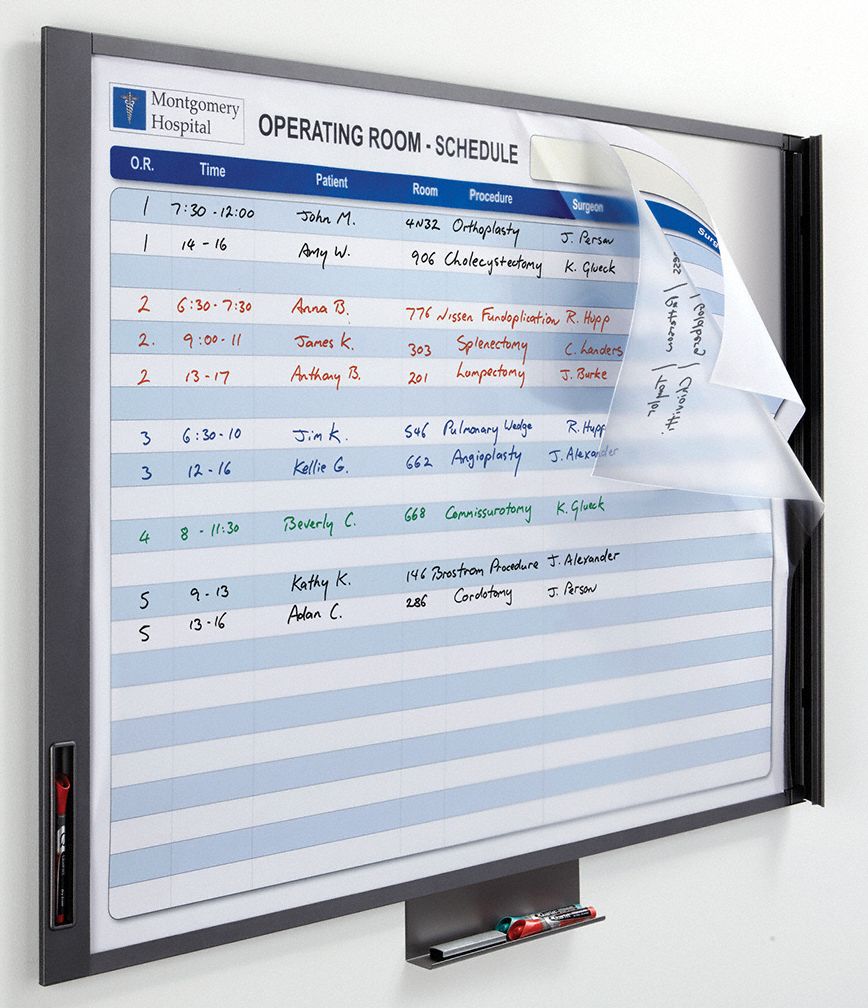 QUARTET Dry Erase Board: Wall Mounted, 23 in Dry Erase Ht, 37 1/2 in ...