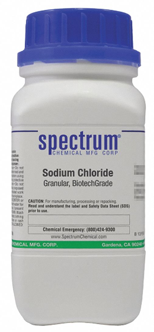 Lab, 500 g, Sodium Chloride - 6RJK5|S1249-500GM - Grainger