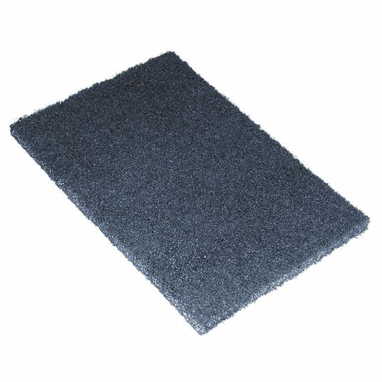 9 in x 6 in Recycled Polyester Hand Pad, Black, 60PK - Grainger