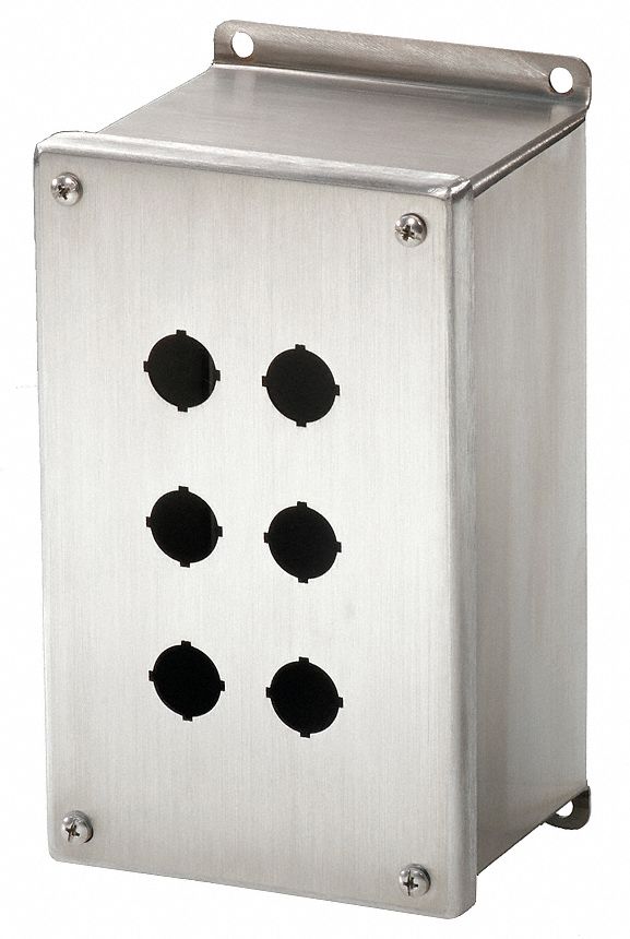RITTAL, 22mm, 6 Holes, Push Button Enclosure - 6RNG7|PB06225M26 - Grainger