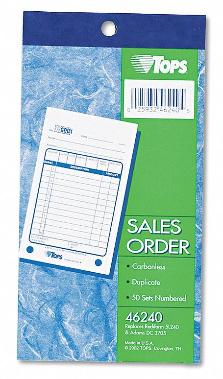 Sales Order Book, Number of Sheets 50, Number of Duplicates 2-Part ...