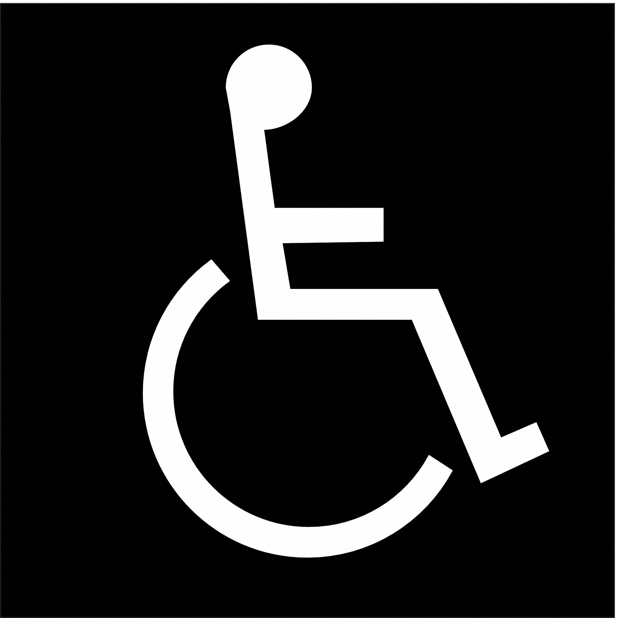 Plastic, 6 in x 6 in Nominal Sign Size, Wheelchair Sign - 6T342|70123 ...