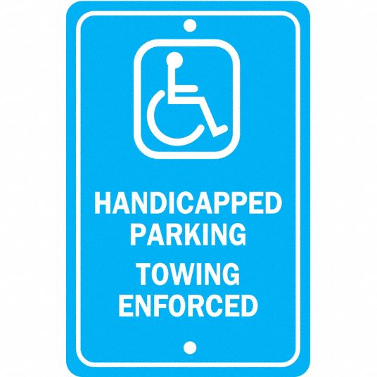 ZING Handicap Parking Sign, Rectangle, Aluminum - 6CFE1|2209 - Grainger