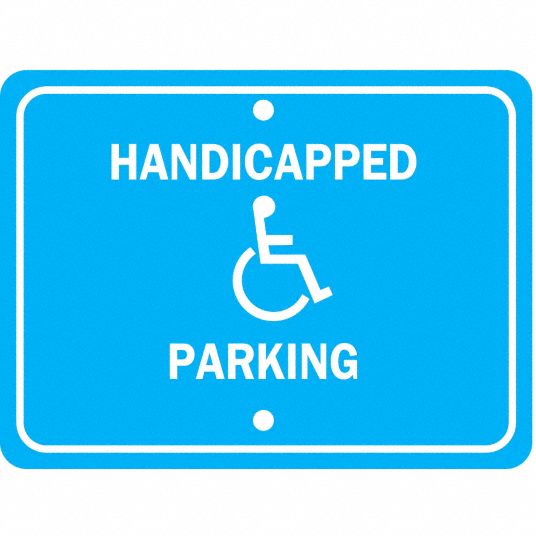 Handicap Parking Sign, MUTCD Code G-42, Rectangle, Aluminum - Grainger
