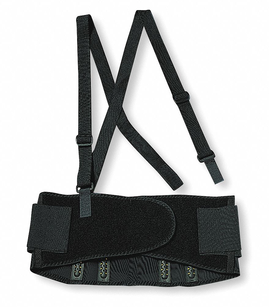 Elastic Back Support with Stay, 8" Width, L, Black - Grainger