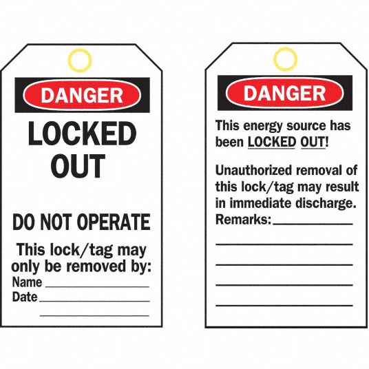 Danger Tag, Height 5-1/2", Width 3", PK 25 - Grainger