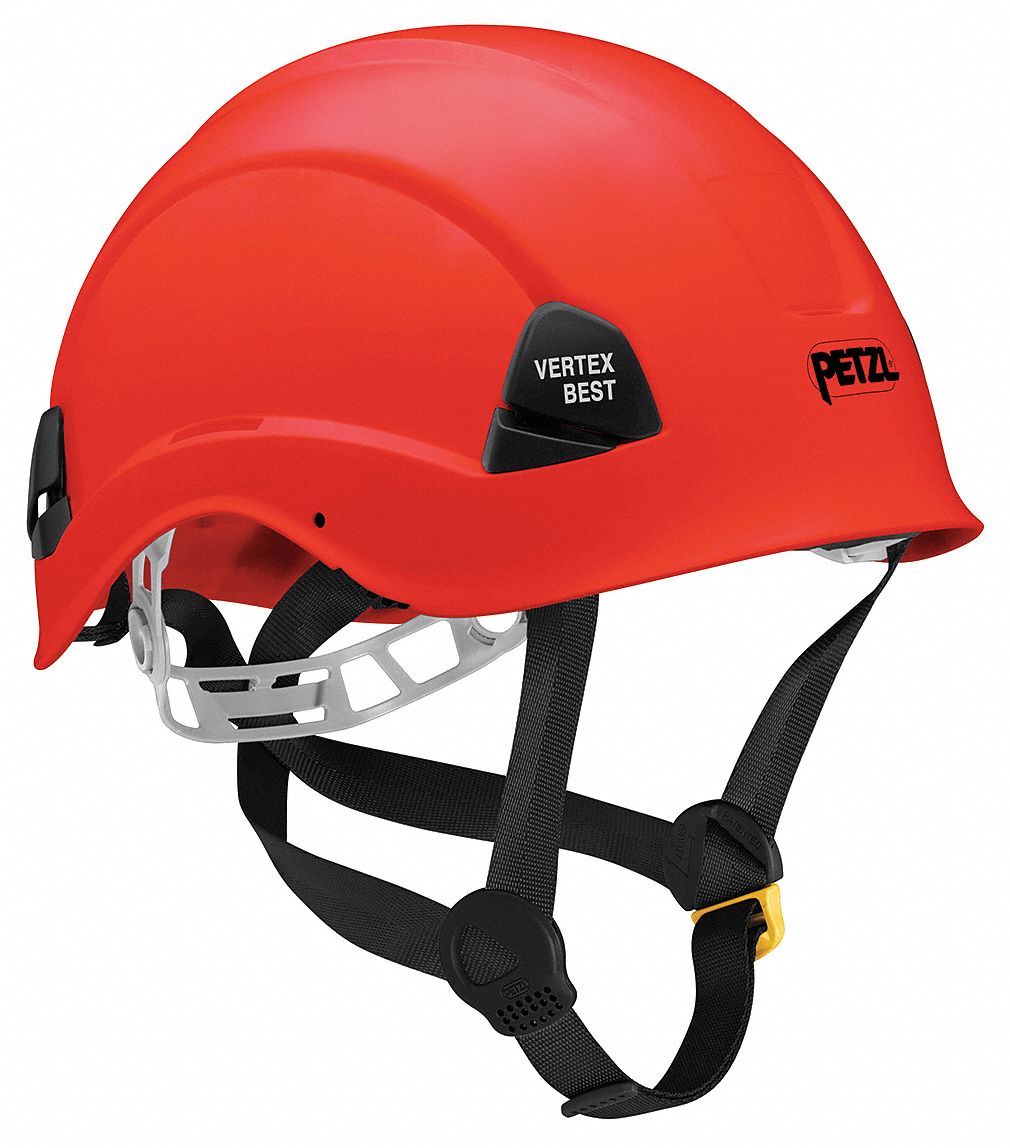 PETZL Red Rescue Helmet, Shell Material: ABS, 6-Point Webbing ...