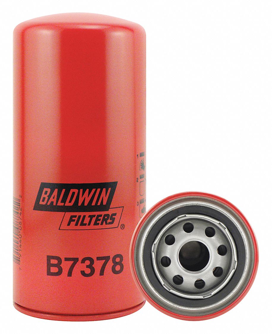 BALDWIN FILTERS, M24-1.50 Thread Size, 8 1/8 in Overall Ht, Oil Filter ...