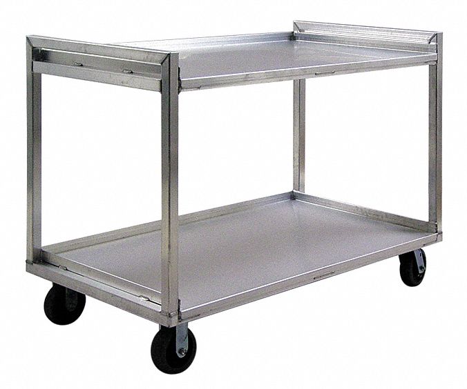 Cart, Gray, (2) Polyurethane Wheels, (2) Polyolefin Hub with ...