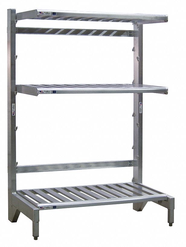 NEW AGE INDUSTRIAL, 48 in x 27 in x 72 in, 3 Shelves, Cantilever Rack ...