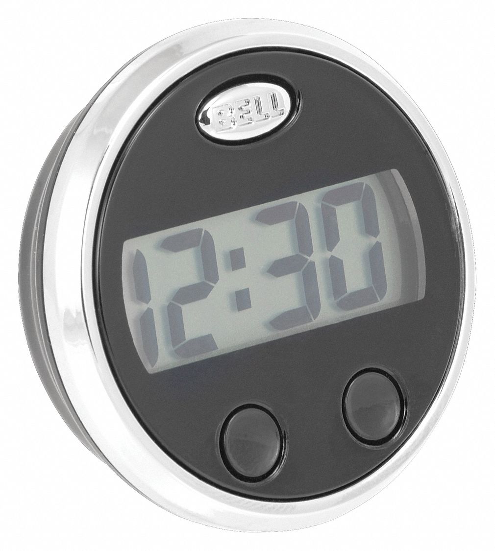 BELL, Vehicle Clock, Black/Silver, Digital Clock - 6TUJ2|22-1-37015-8 ...