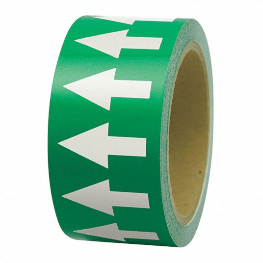 Green, White, Arrow Tape - 6TVG9|PMA152 - Grainger