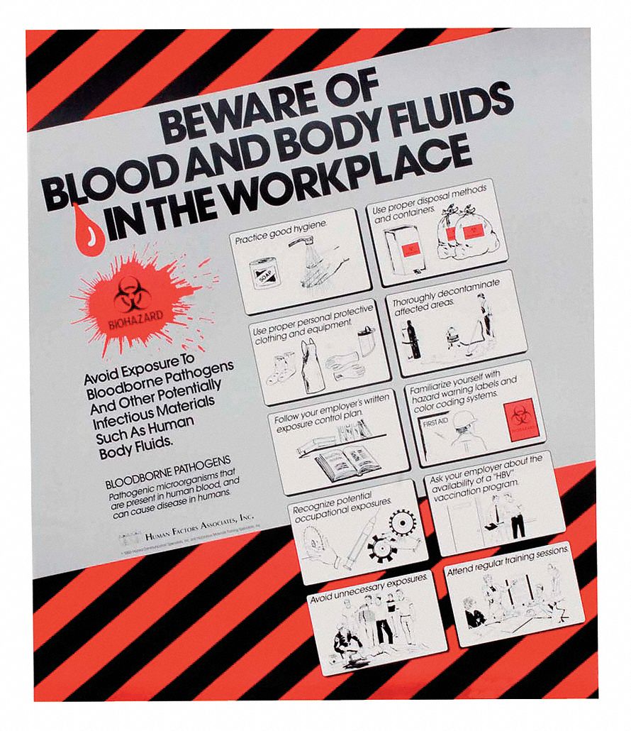24 in x 20 in Nominal Sign Size, English, Biohazard Poster - 6TVJ9|1011 ...