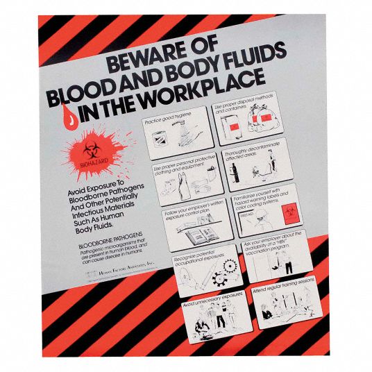 24 in x 20 in Nominal Sign Size, English, Biohazard Poster - 6TVJ9|1011 ...