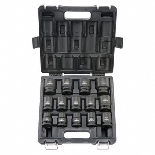 BLACKHAWK BY PROTO Impact Socket Set, Black Oxide, 3/4 in, Impact Rated ...