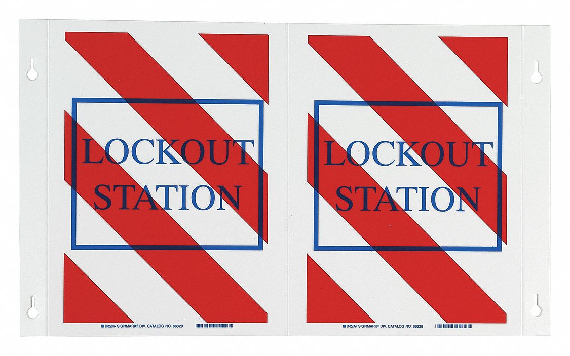 Lockout Sign, Lockout Station, Header No Header, V-Shaped, 8 in Height ...