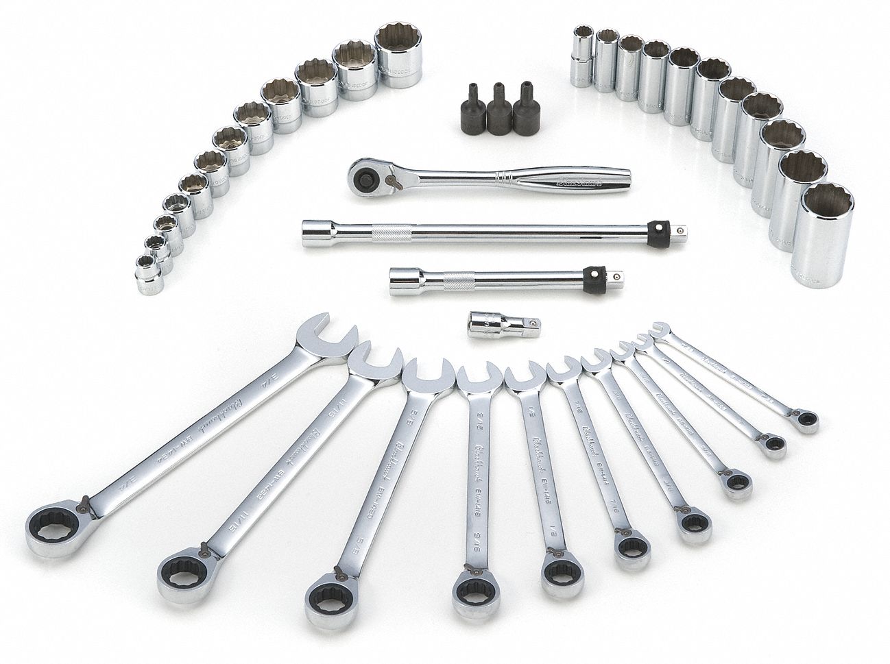 Socket Wrench Set, Square, Drive Size 3/8 in - Grainger