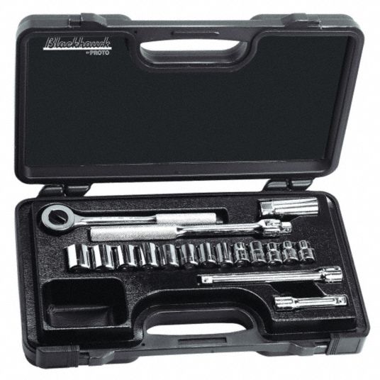 BLACKHAWK BY PROTO Socket Set, Drive Size 3/8 in - 6UAN5|3818-M - Grainger