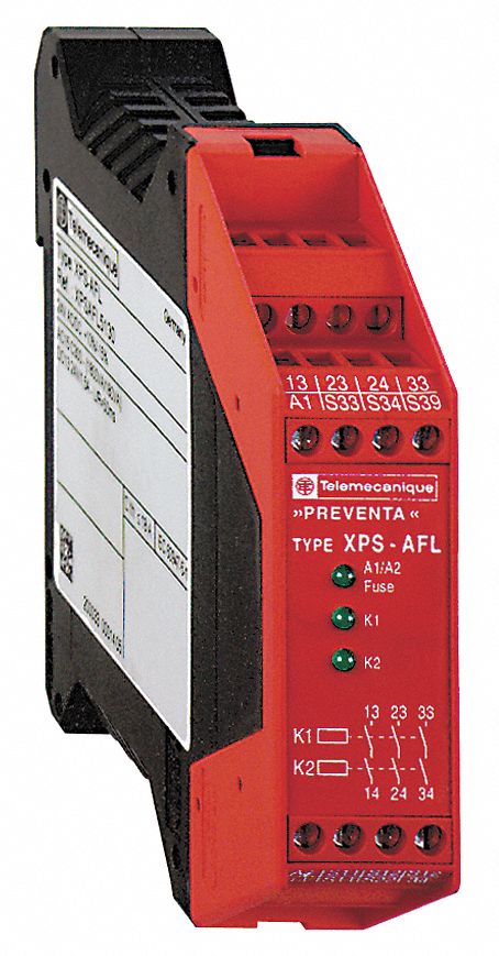 SCHNEIDER ELECTRIC Safety Monitoring Relay, 24V AC/DC, 2.50A @ 300V, 1 ...