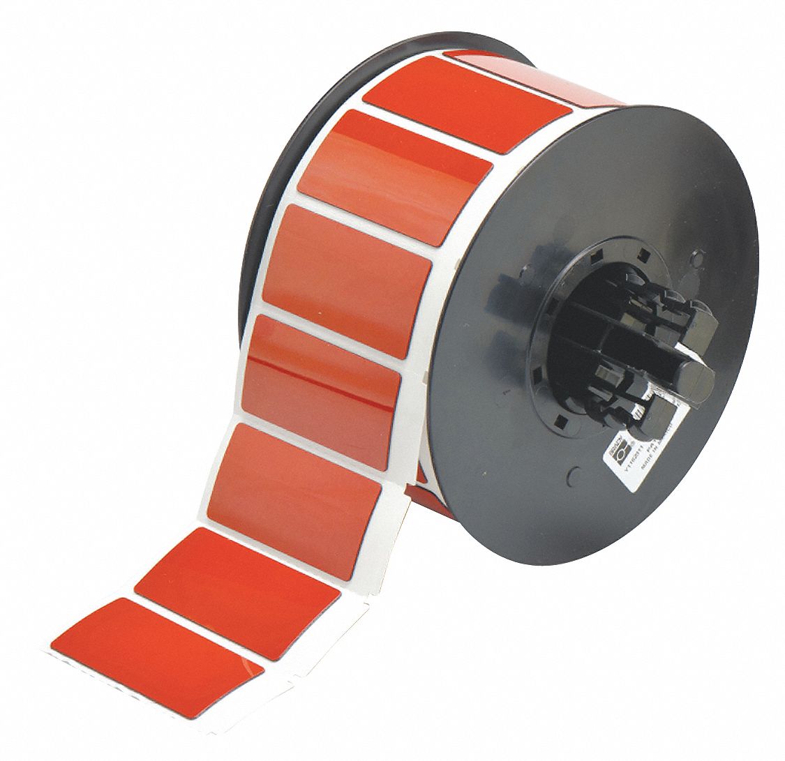 BRADY RAISED PROFILE LABEL,RED,2.000 IN. - Pre-Cut Label Stock Rolls ...