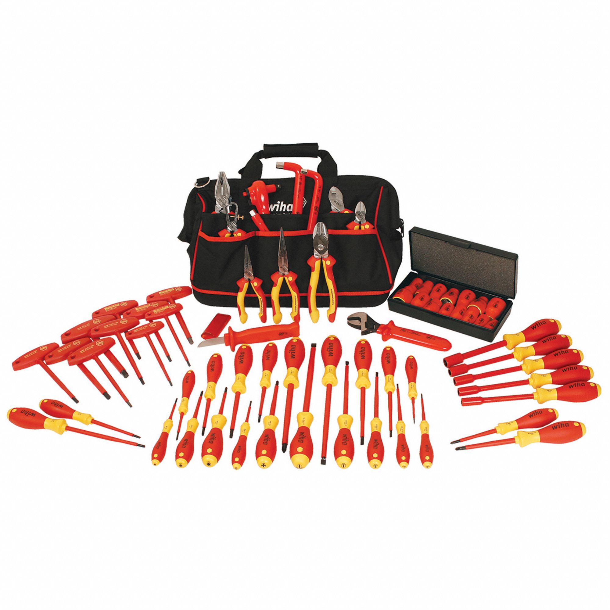 WIHA, Insulated, 63 Total Pcs, Insulated Tool Kit - 6UUG7|32876 - Grainger