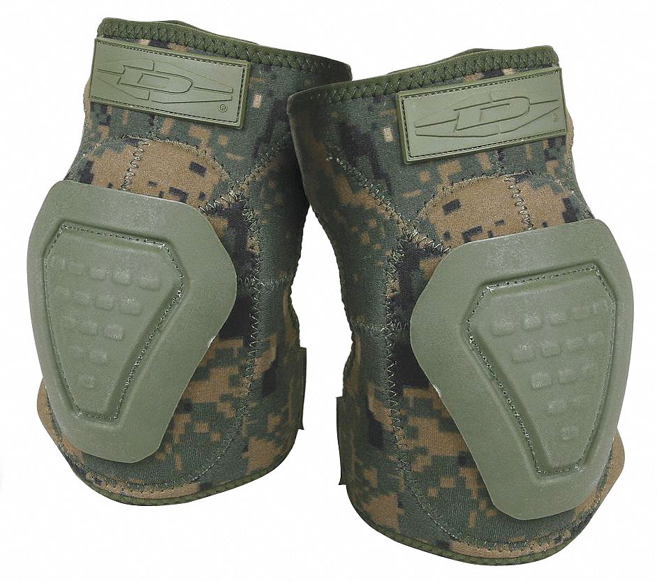 Non-Skid 2-Strap Elbow Pads, Digital Woodland Camo, Universal - Grainger